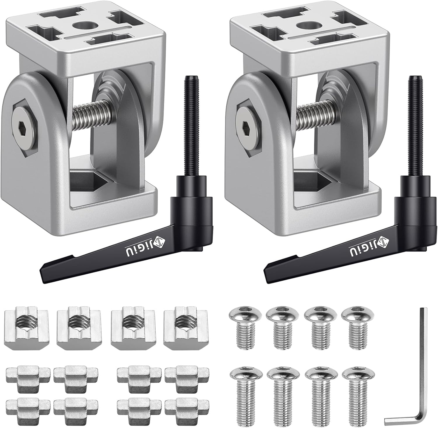JiGiU 2 Sets 4040 Aluminum Extrusion Pivot Joint Bracket Nut 8 Flexible ...