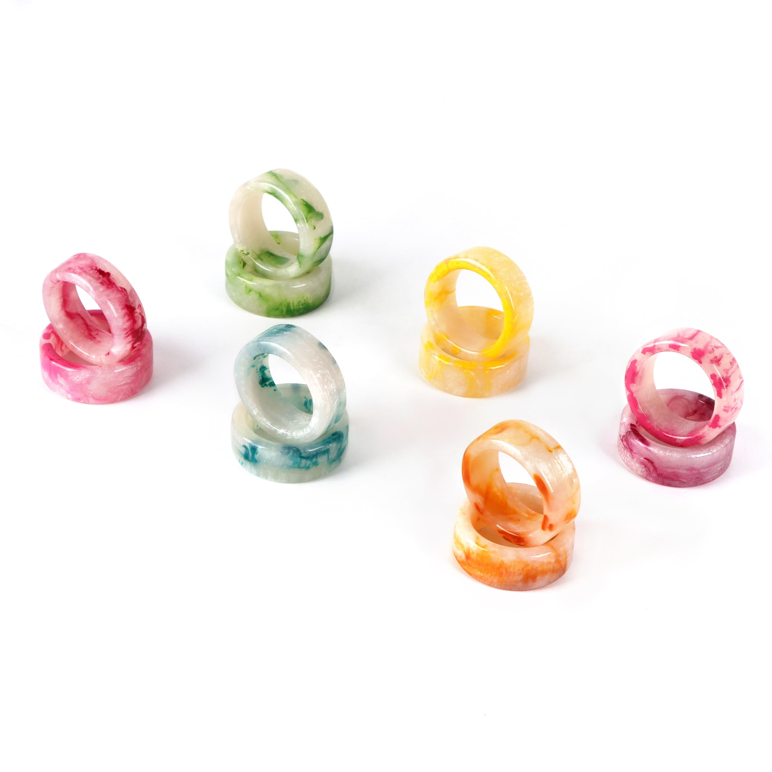 Napkin Rings Set of 12, Pastel Napkin Holders, Napkin Rings Bulk for ...