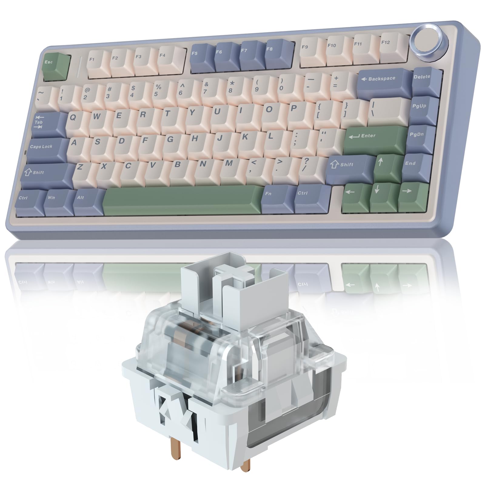 Amazon.com: AULA F75 75% Wireless Mechanical Keyboard,Gasket Hot ...