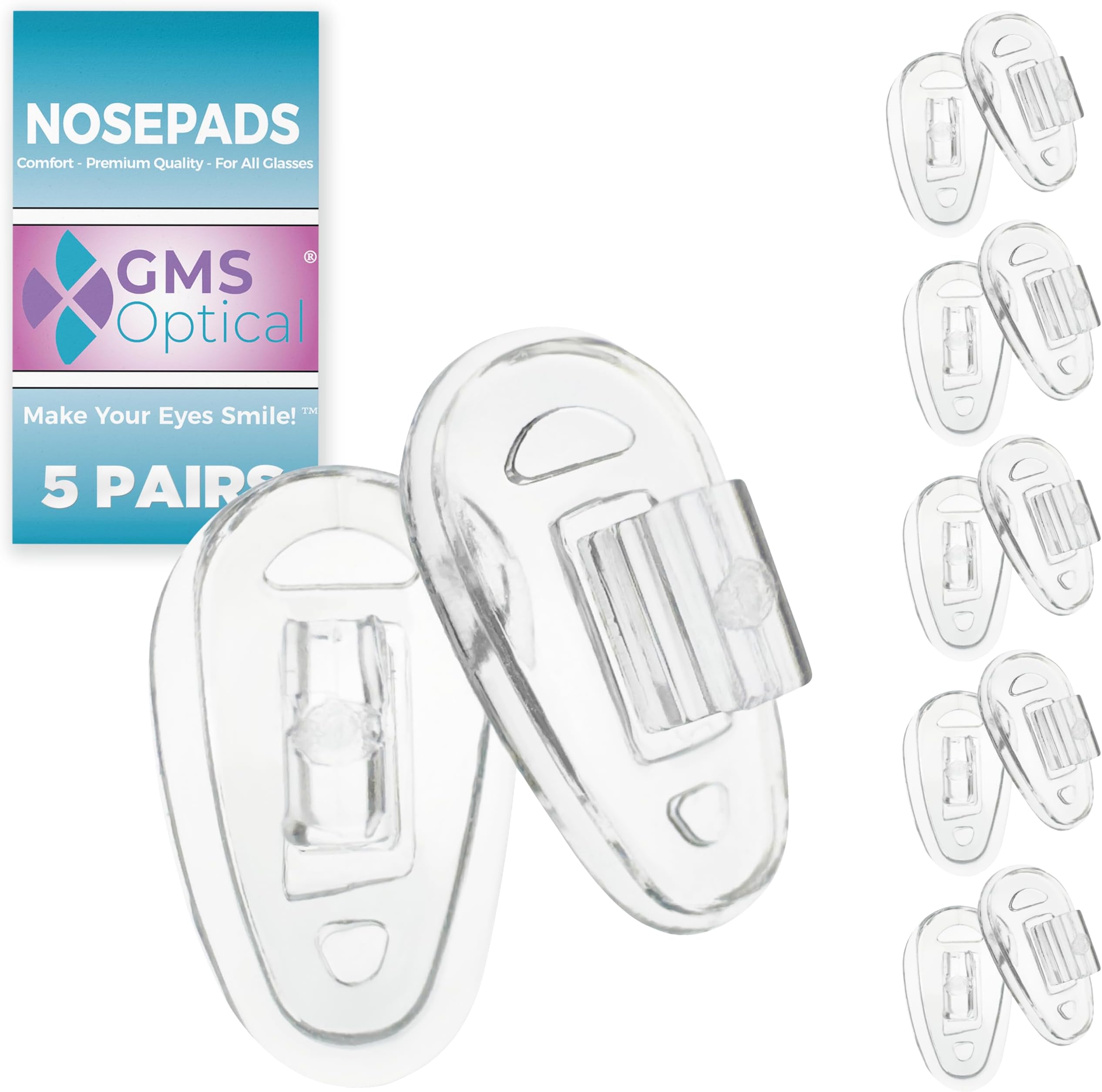 Amazon.com: Push-in Eyeglass Nose Pads, 6 Pairs 14mm Soft Silicone Push ...