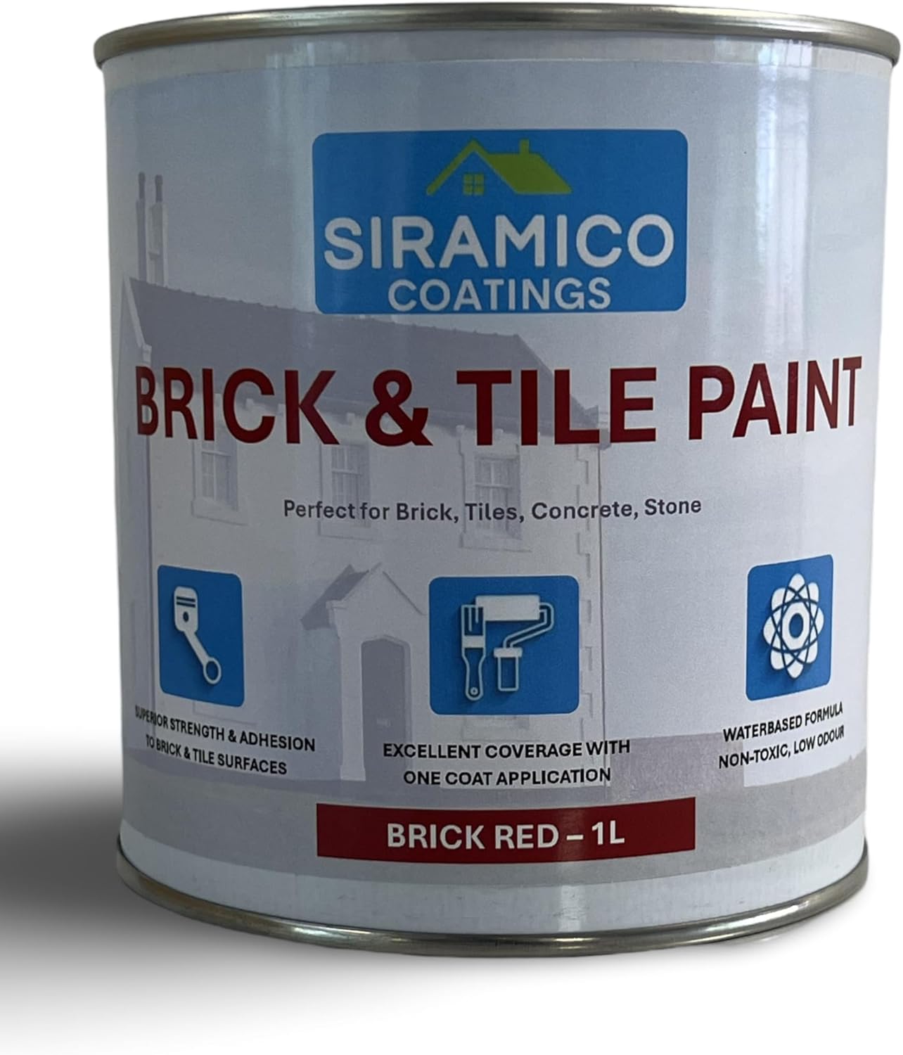 SIRAMICO COATINGS Brick & Tile Paint | 1L - Red | Matt Finish ...