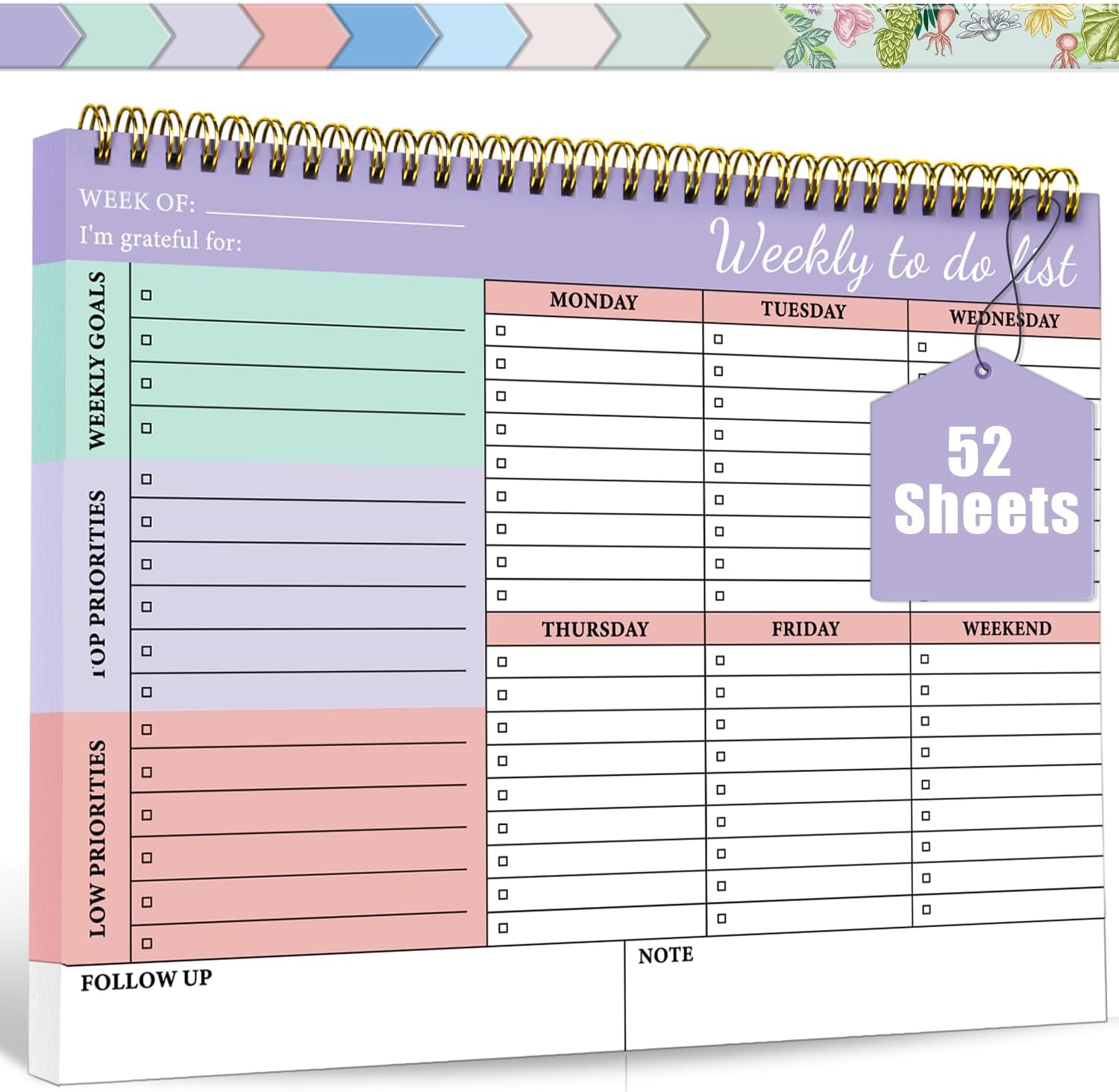 Bloc De Planification Hebdomadaire - A4 Liste De Tâches Hebdomadaires ...