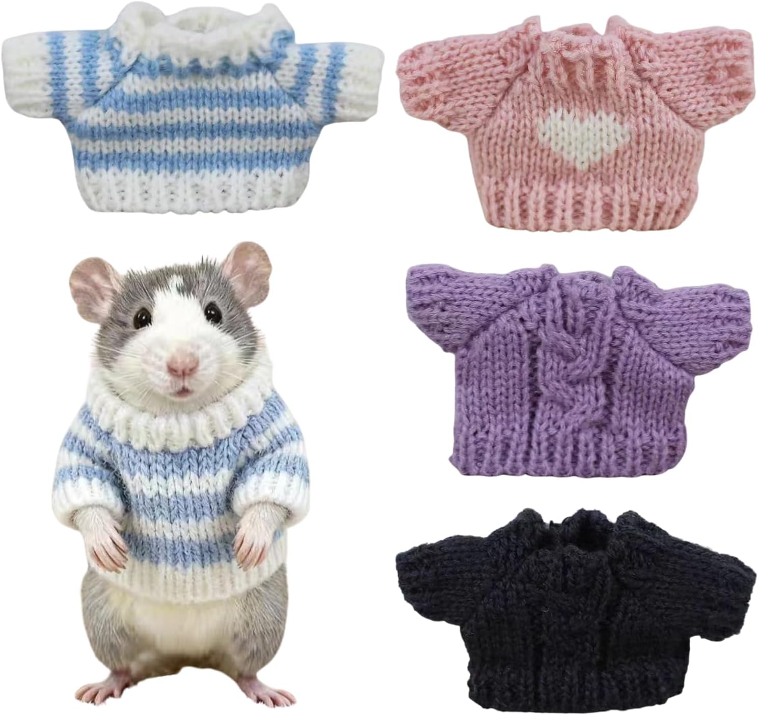 Amazon.com: 4PCS Hamster Clothes, Cute Small Animal Sweaters for Real ...