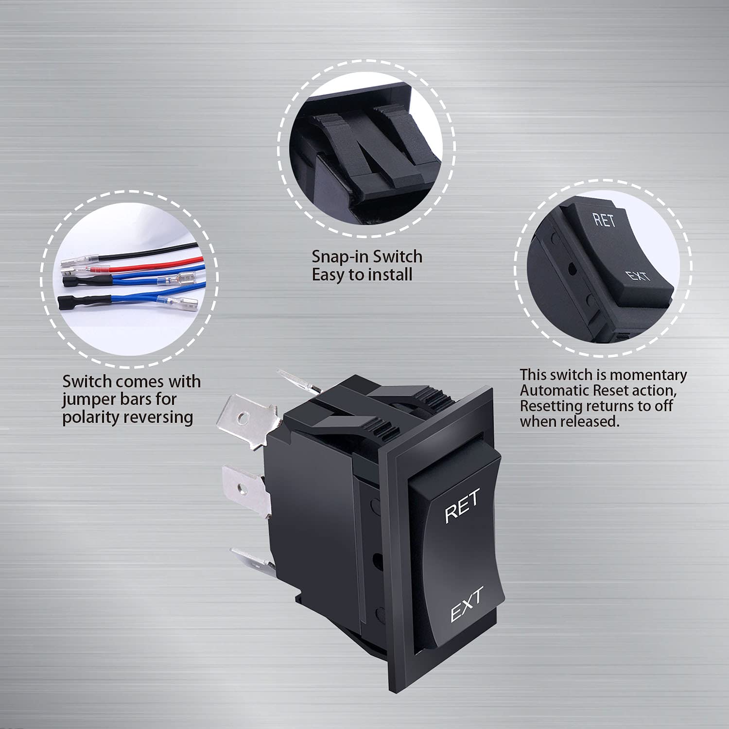 Snapklik.com : Weideer Momentary Reverse Polarity Rocker Switch DPDT ...