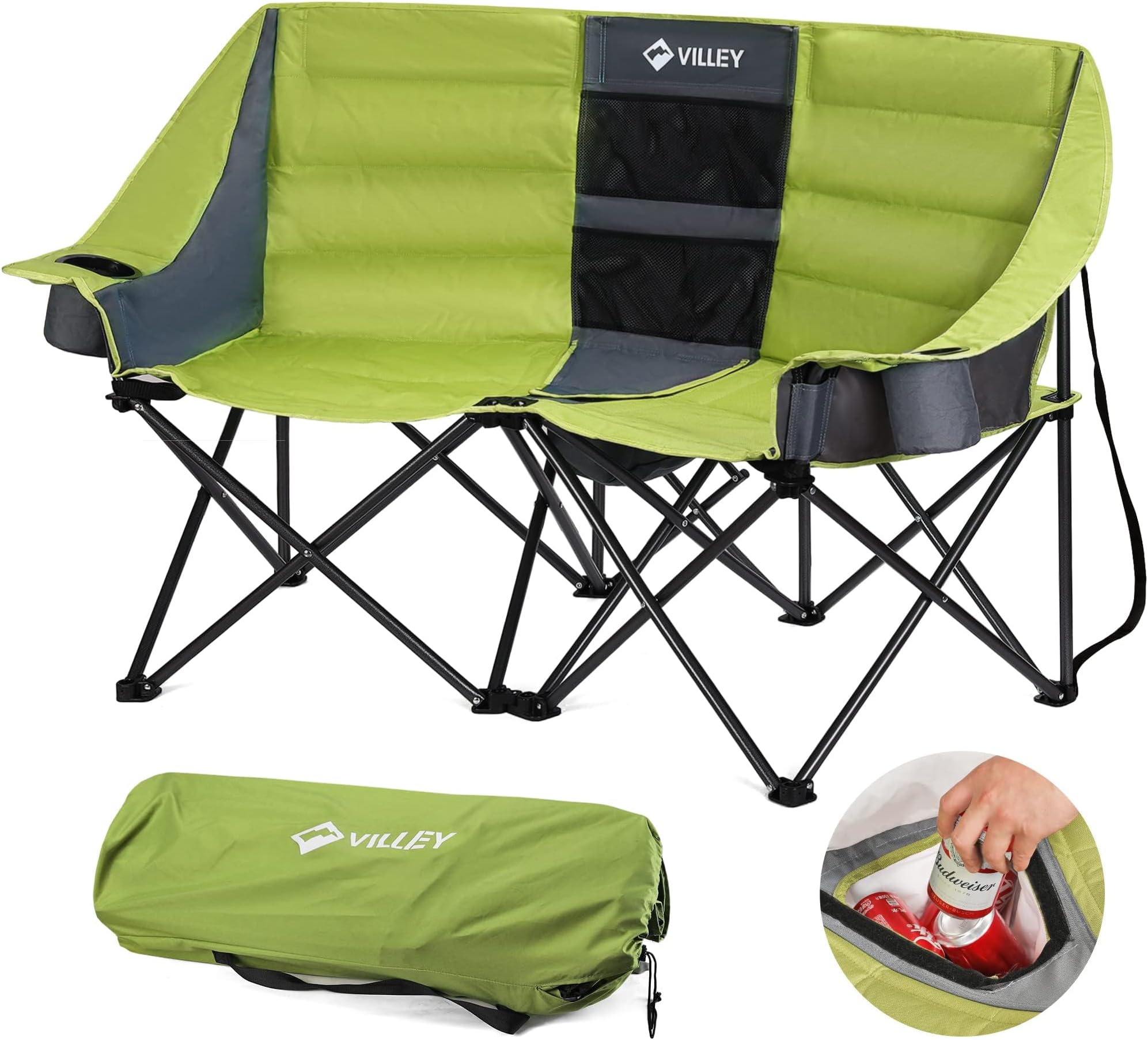 Amazon.com: EVER ADVANCED Double Camping Chair for Adults, Padded ...