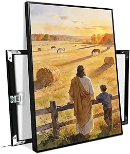 Religious Paintings Canvas Jesus And Boy Walking By The Pasture ...