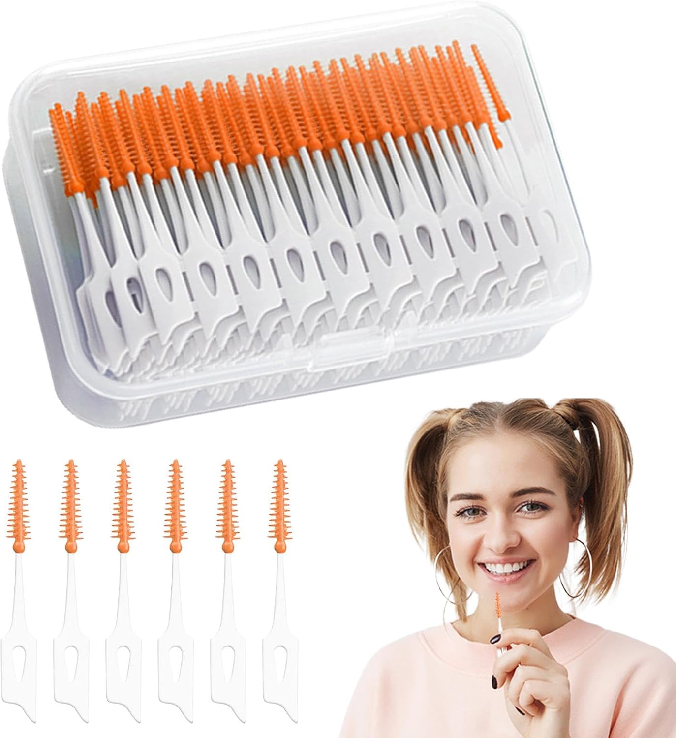 120Pcs Dual-Use Interdental Brushes, Silicone Tooth Floss Picks with ...