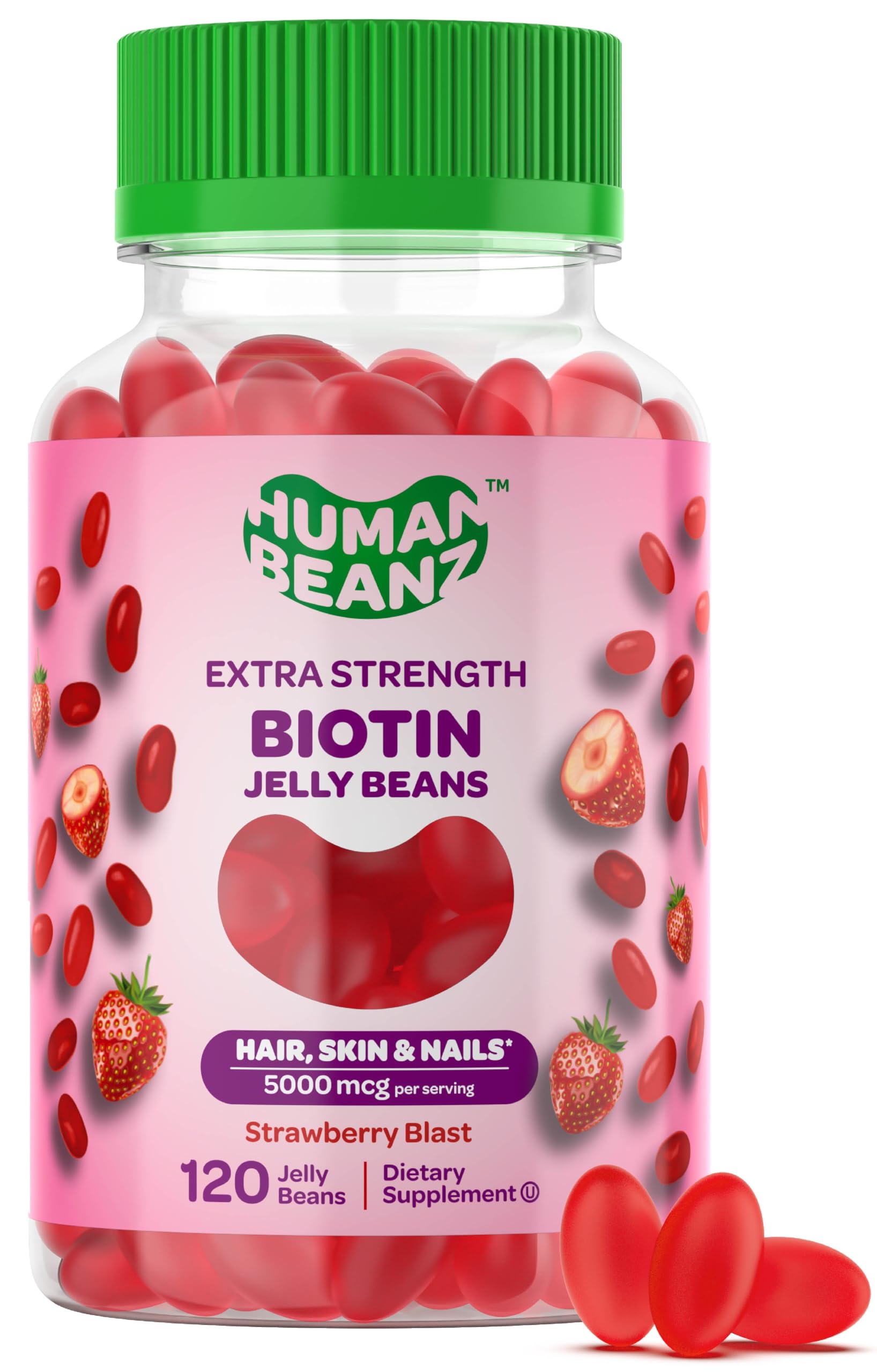 Amazon.com: Human Beanz Biotin Jelly Bean Gummy Vitamins, Extra ...