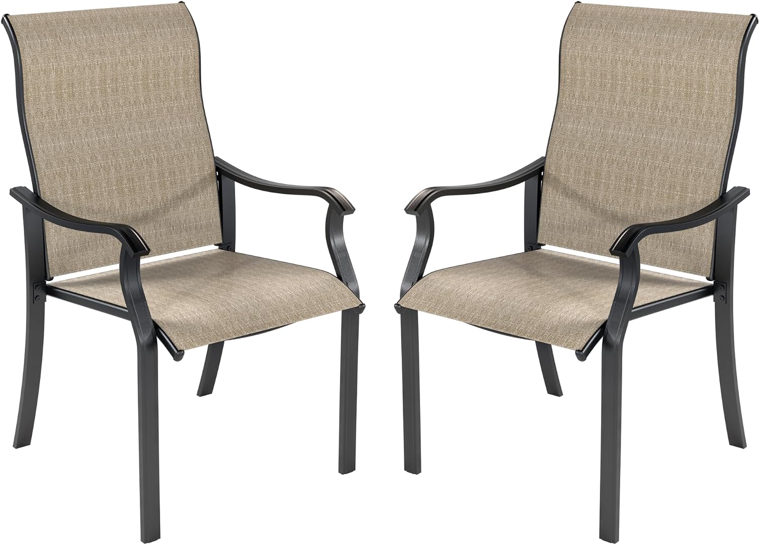 Amazon.com: UDPATIO Patio Chairs Set of 2, Outdoor Dining Chairs High ...