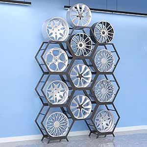 Stackable Tire Display Rack, Heavy-Duty Metal Wheel Holder for Garage ...