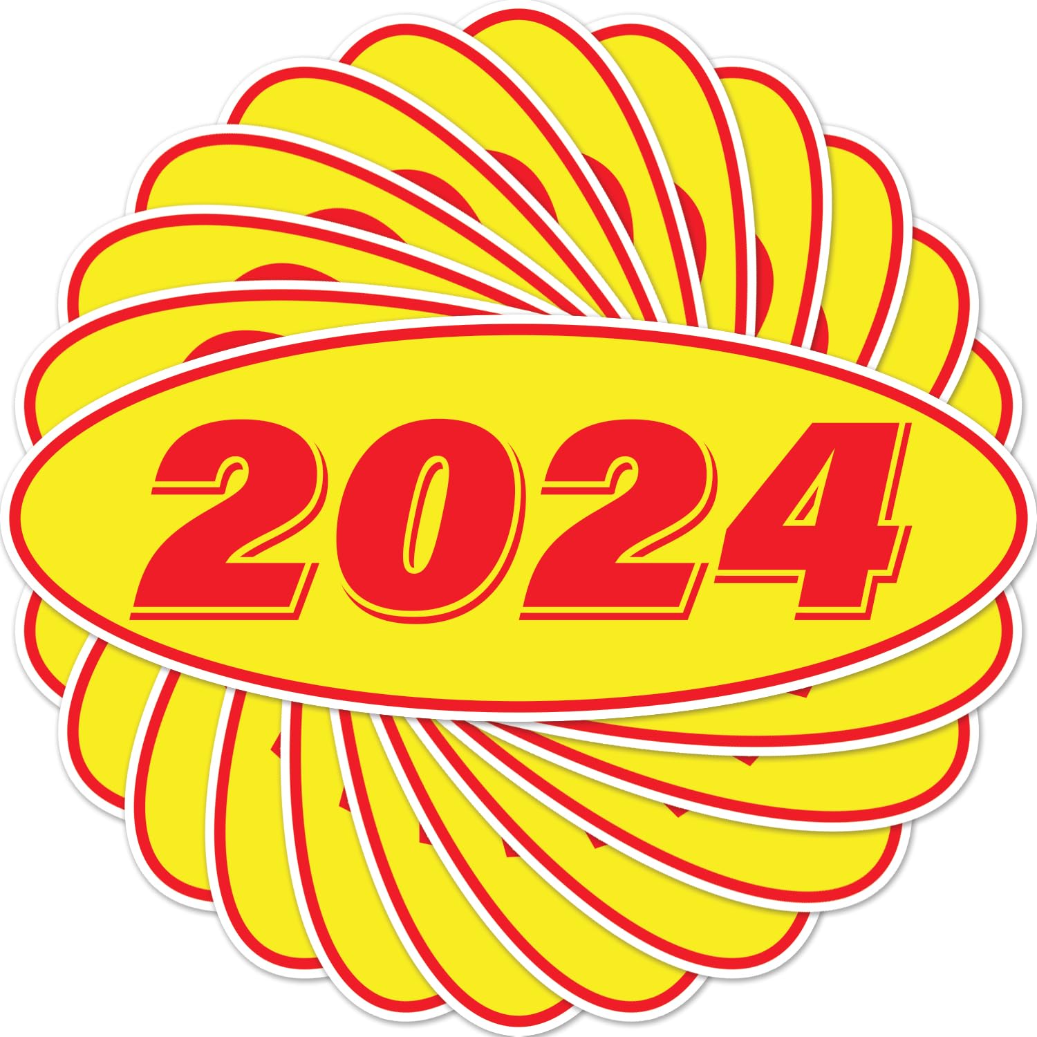 Amazon.com - 2024 Car Model Year Windshield Stickers | 14" x 5.5" Oval ...