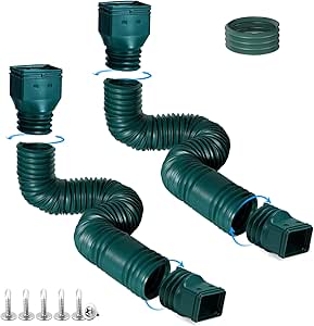 Amazon.com : plusgutter 2 Pack Rain Gutter Downspout Extensions ...