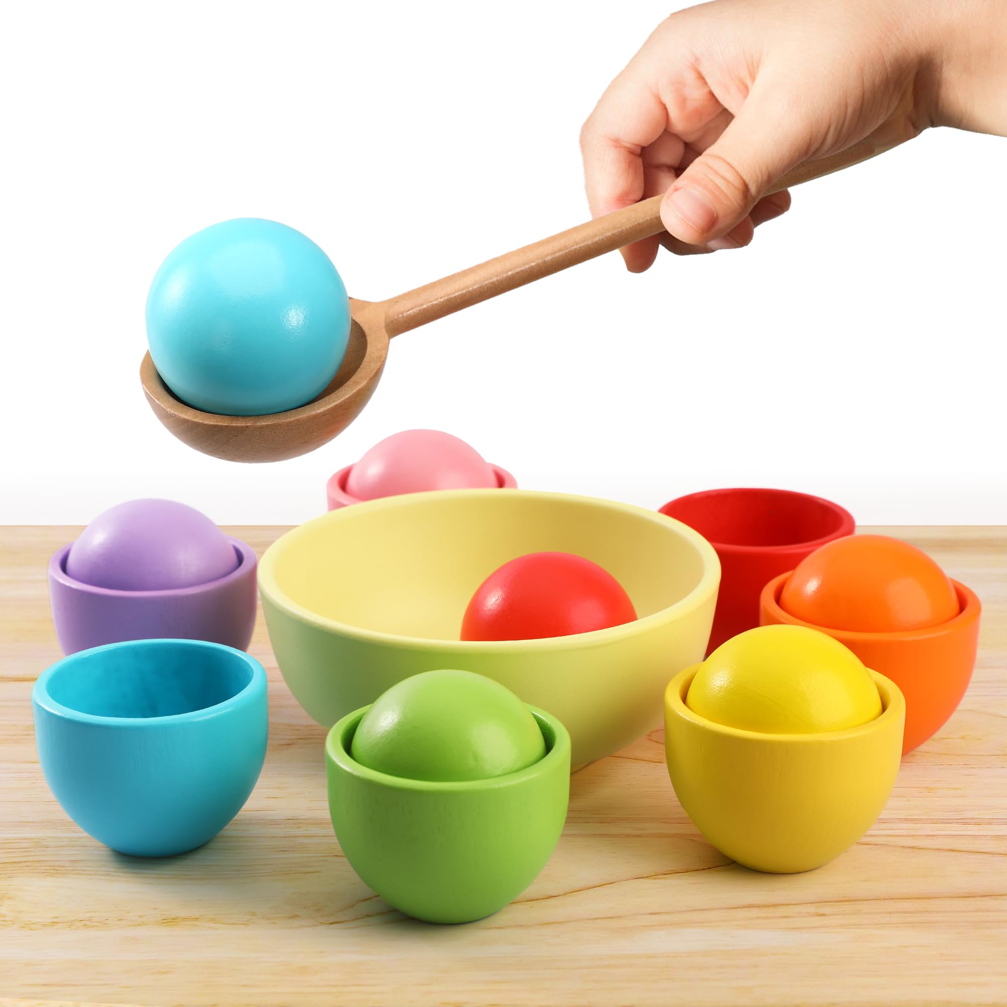 Snapklik.com : Montessori Larger Ball In Cup Color Sorting Toy For ...
