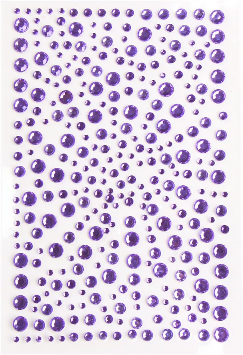 Amazon.com: KIMOBER 325pcs Purple Rhinestone Stickers,Self Adhesive ...