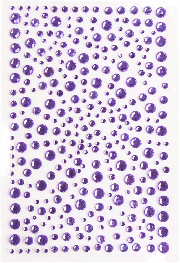 OUTUXED 1725pcs Self-Adhesive Rhinestones - 3/4/5/6mm Face Gems For ...