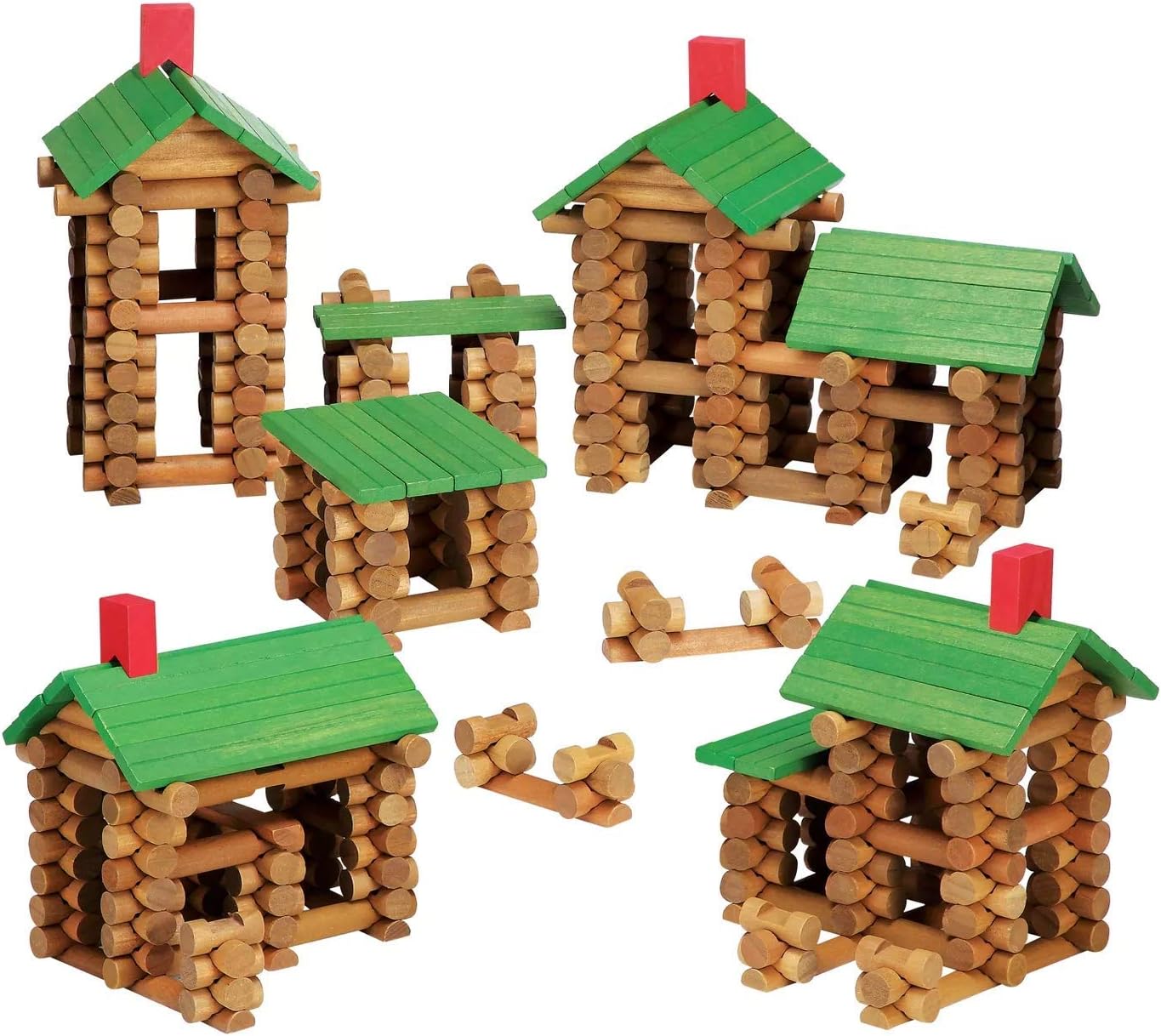 Amazon.com: Tumble Tree Timbers Wood Building Set – 450 Pieces. Build ...
