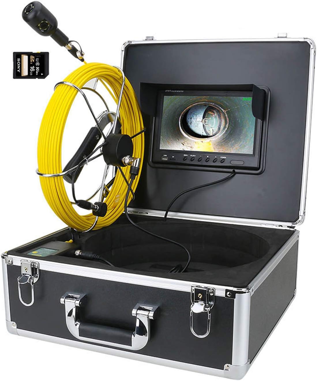 Amazon.com: HANSYUAN Endoscope 7 Inch 30M Pipe Inspection Video Camera ...