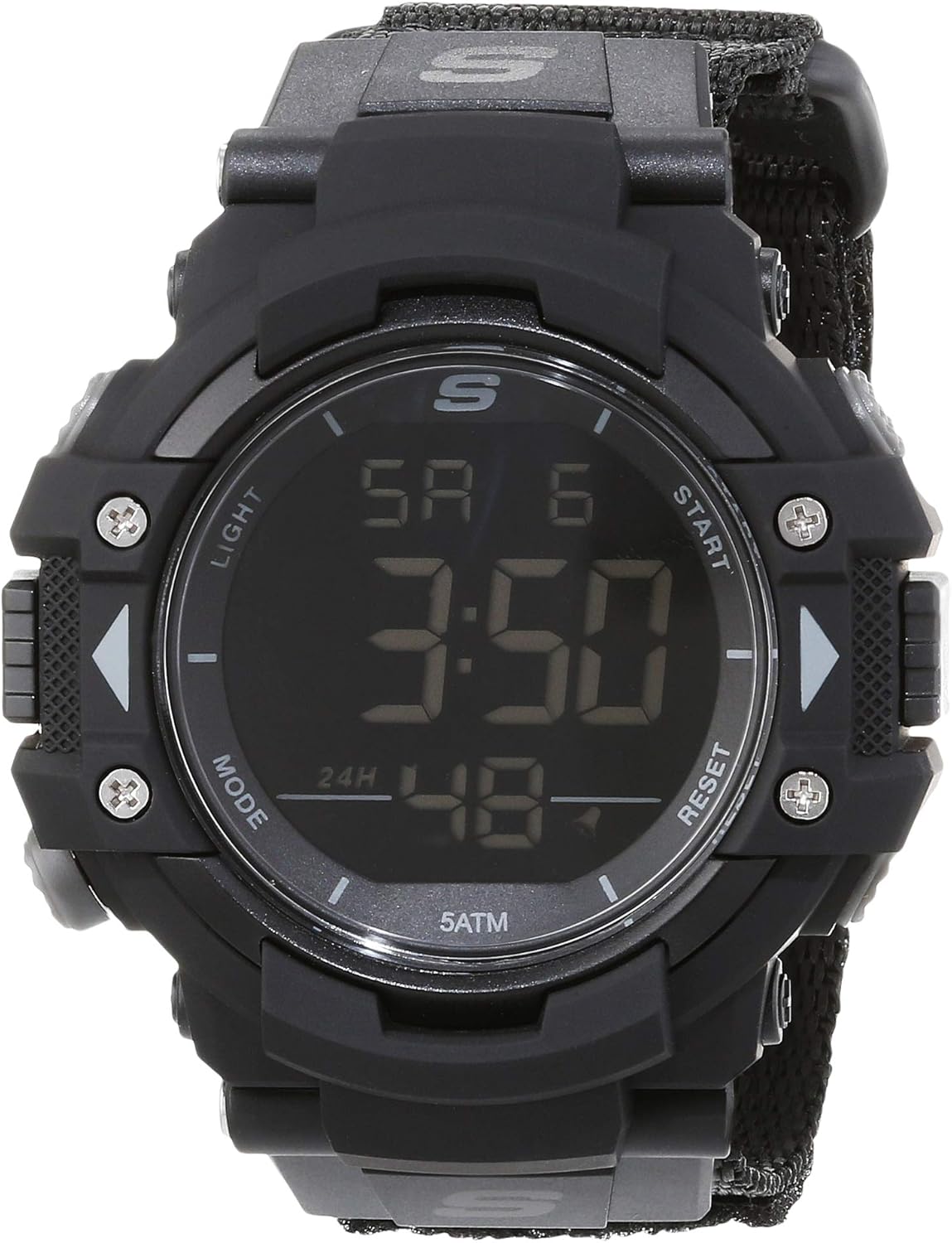 Skechers Watch for Men, Digital movement, 55mm Black Polycarbonate case ...