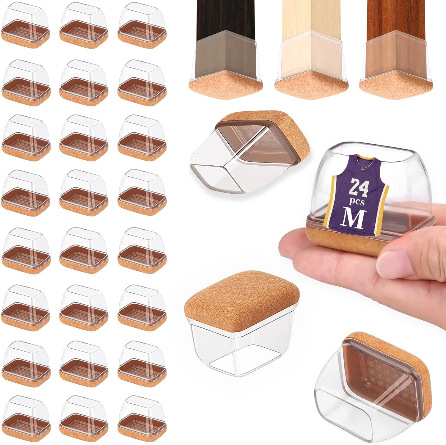 Rectangle Silicone Chair Leg Floor Protectors, Chair Leg Caps ...