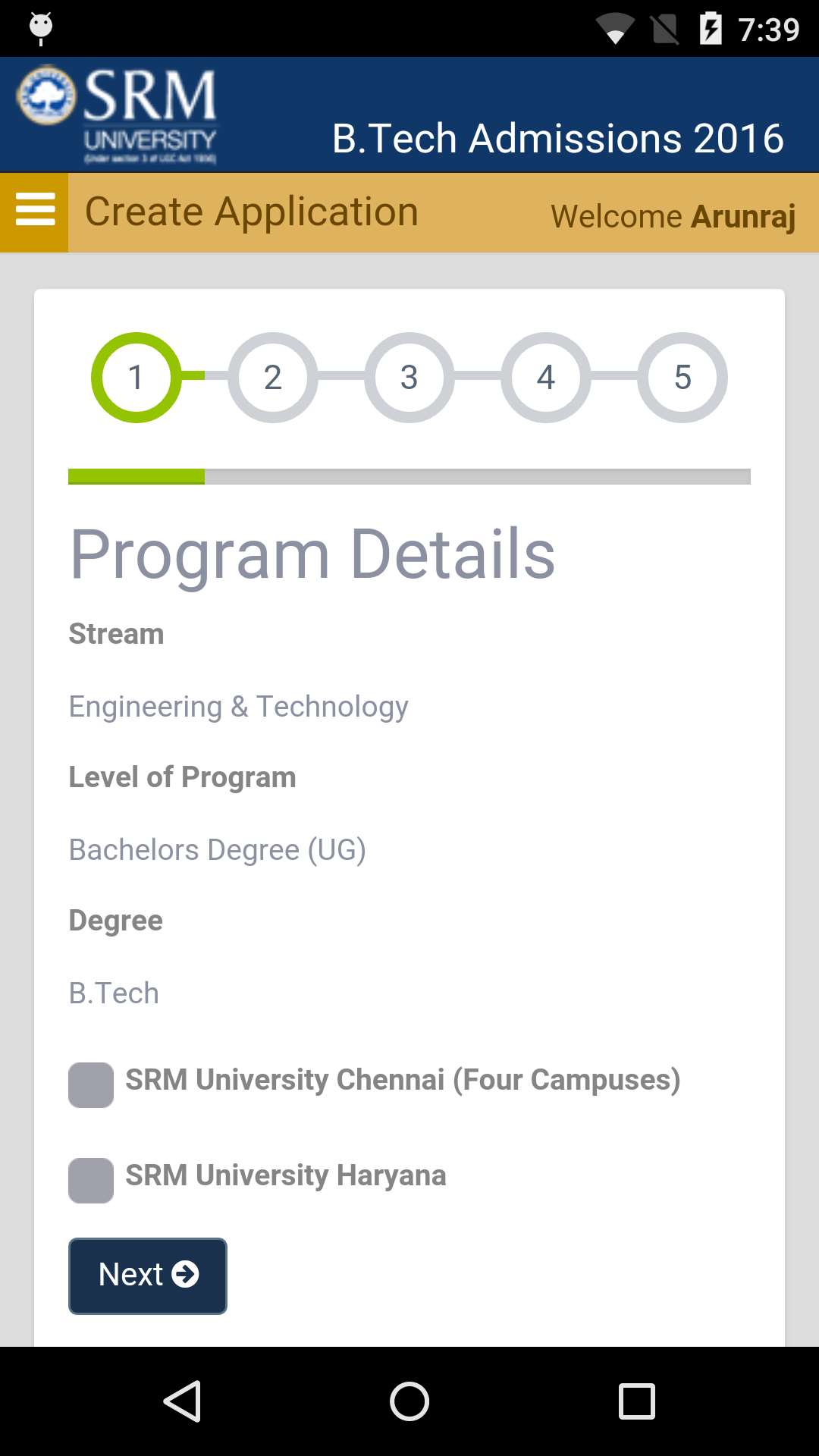 SRM BTech. 2016 Application - App on Amazon Appstore