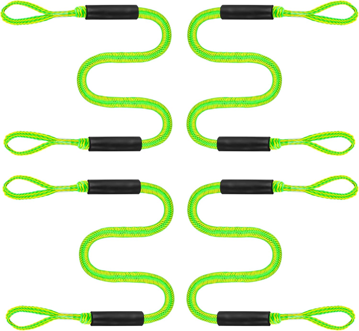 Amazon.com: Pack of 4 Dock Bungee Line Marine Rope Docking Line for ...