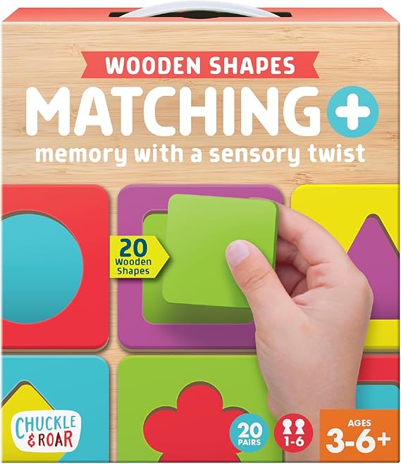 Amazon.com: Chuckle & Roar - Matching+ Wooden Sensory Shapes - Logic ...