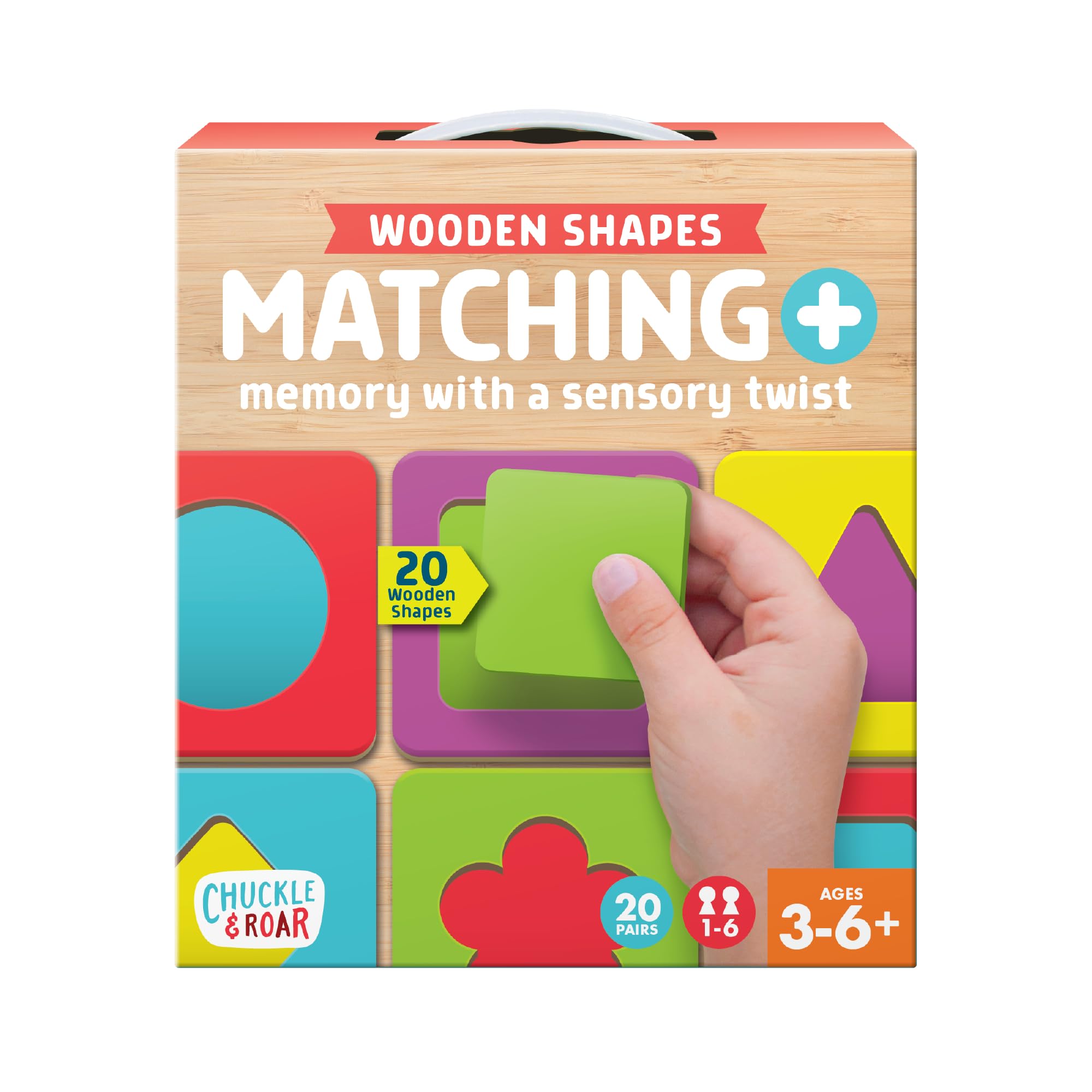Snapklik.com : Chuckle & Roar Matching+ Wooden Sensory Shapes Memory ...