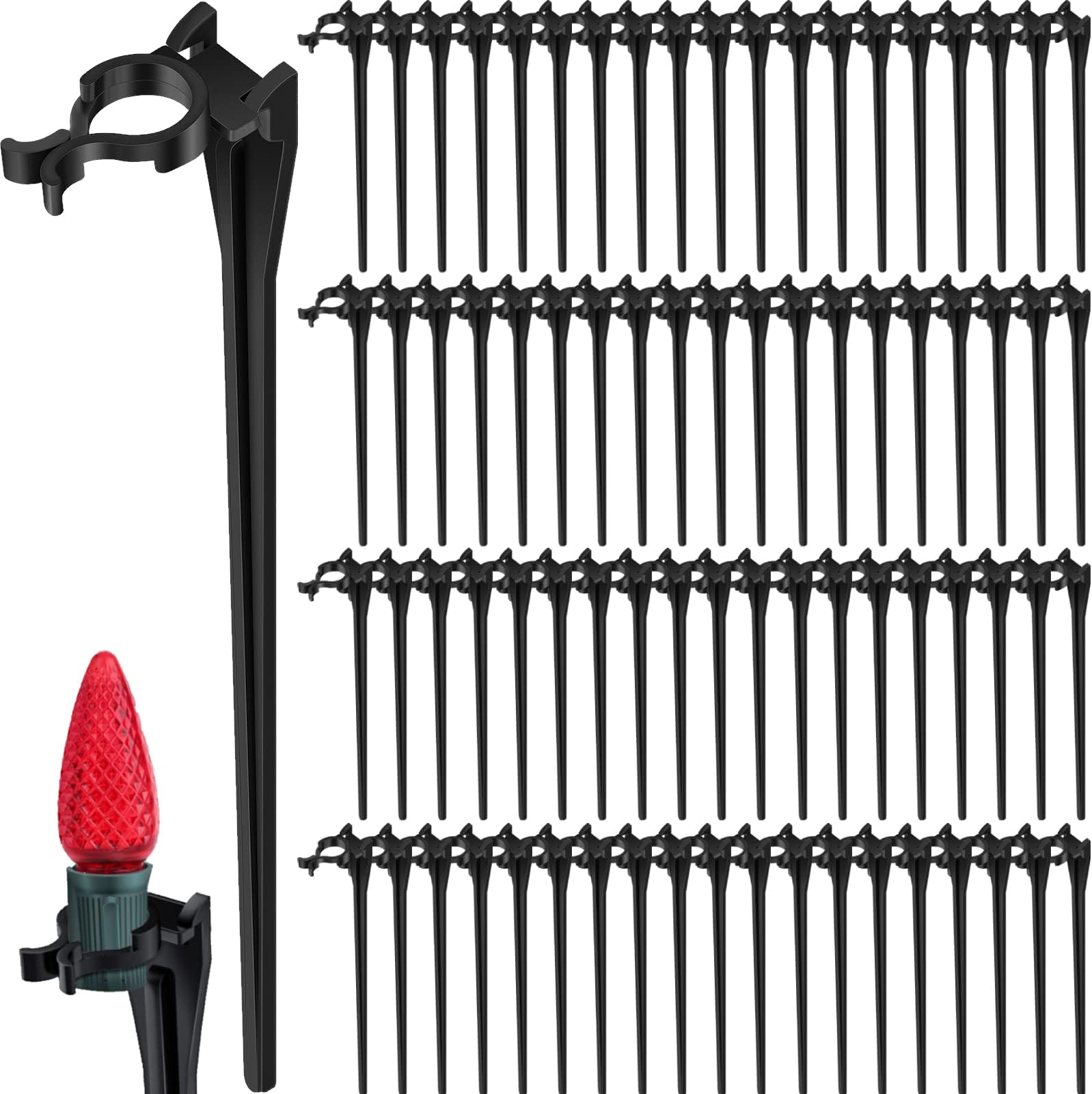 Amazon.com : 12 Inches Christmas Light Stakes Universal Yard Lawn ...