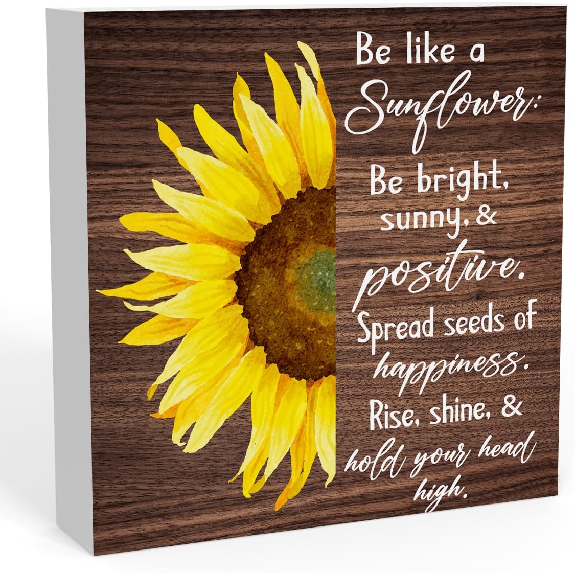 Amazon.com: 'Be Like a Sunflower' Box Sign- Sunflower Decor for Kitchen ...