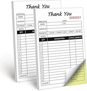 Amazon.com: Sales Order Books, 2-Part Carbonless Sales Invoice Book ...