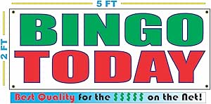 Amazon.com : Bingo Today 2x5 Banner Sign : Office Products