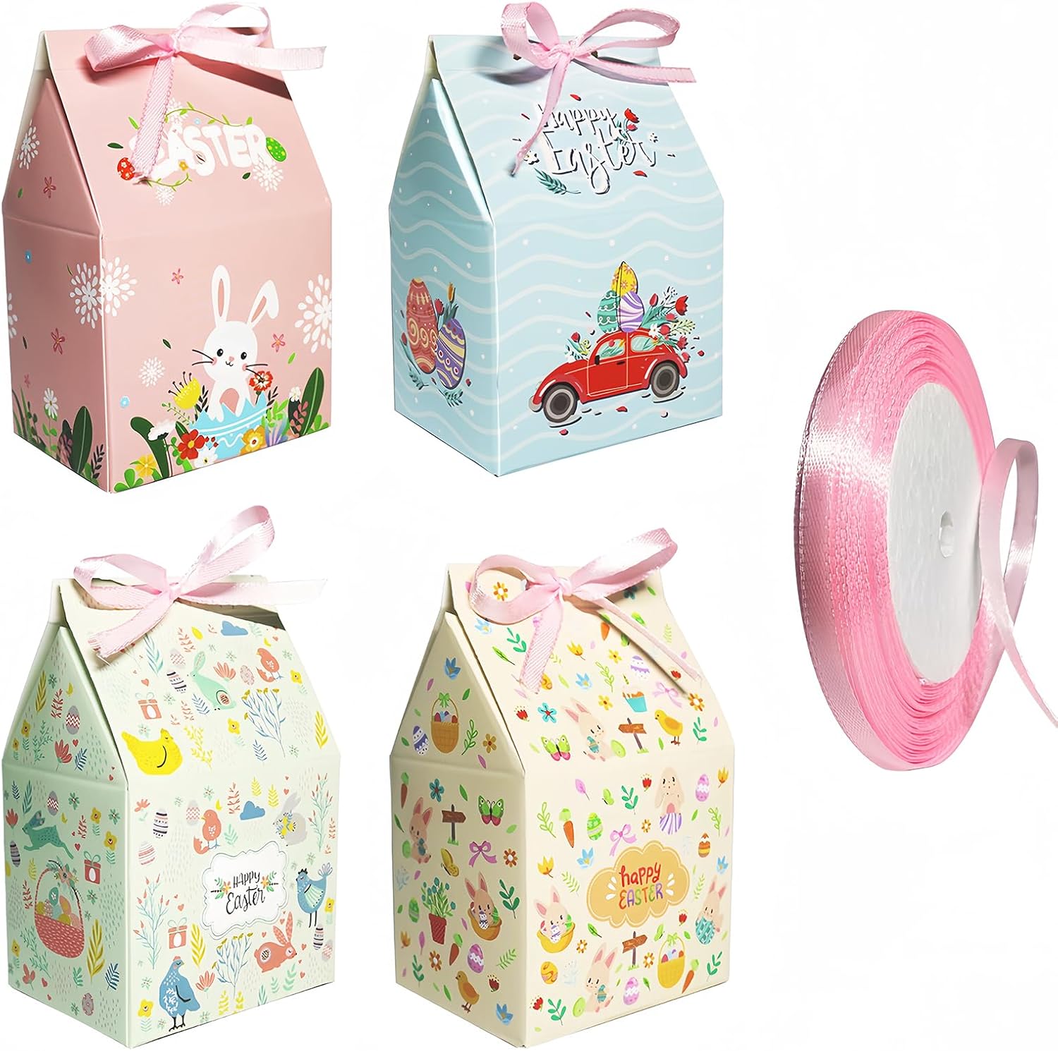 HBell 12Pcs Easter Treat Boxes Easter Paper Candy Gift Boxes 3 Colors ...