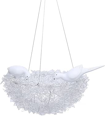 PIAOCAIYIN Bird’s Nest Chandelier, Modern LED Ceiling Light, Bird Light ...