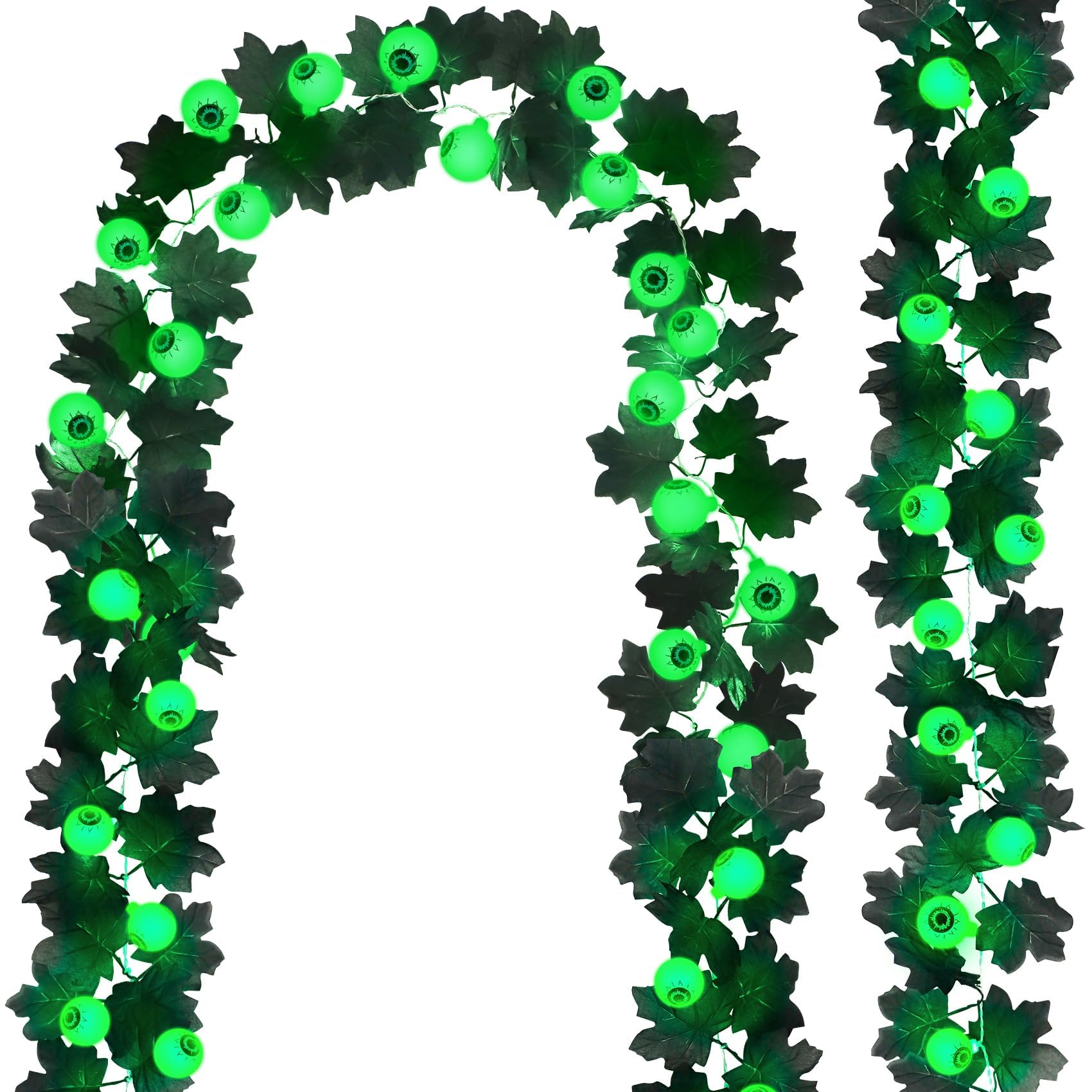 Amazon.com: Ouddy Decor 2 Pack Lighted Halloween Garland with Lights ...