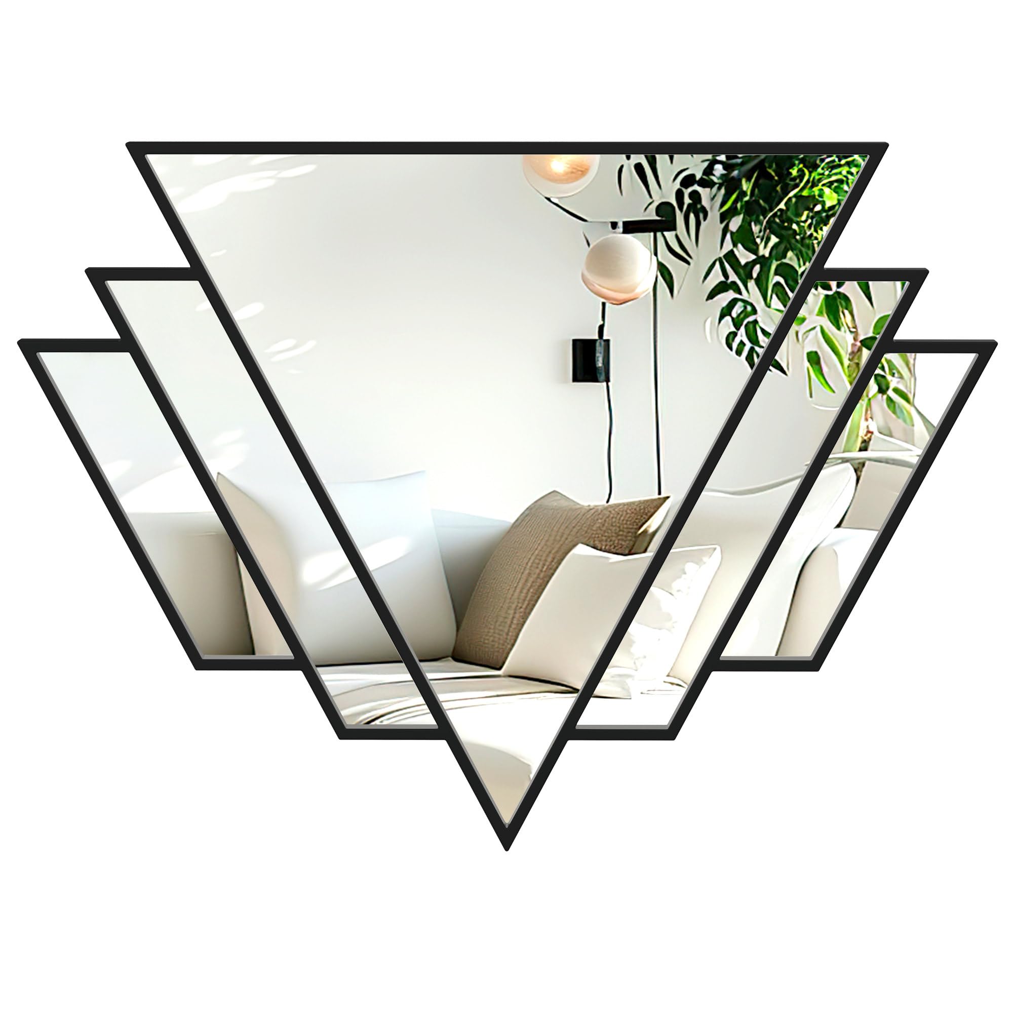 Amazon.com: Kemmandi Black Triangle Decor Mirror,24x32Inch Farmhouse ...