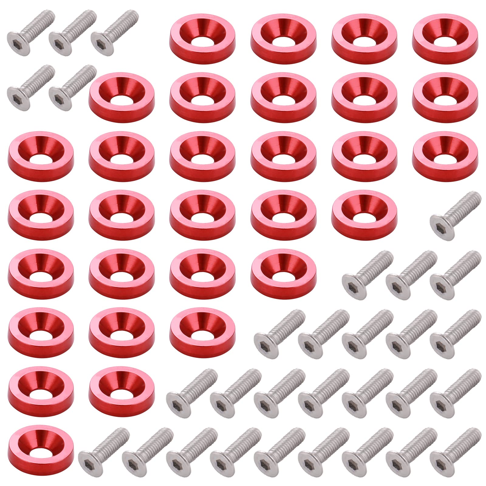 Snapklik.com : 30PCS Aluminum Fender Bumper Washer Bolt M6 Engine Bay ...