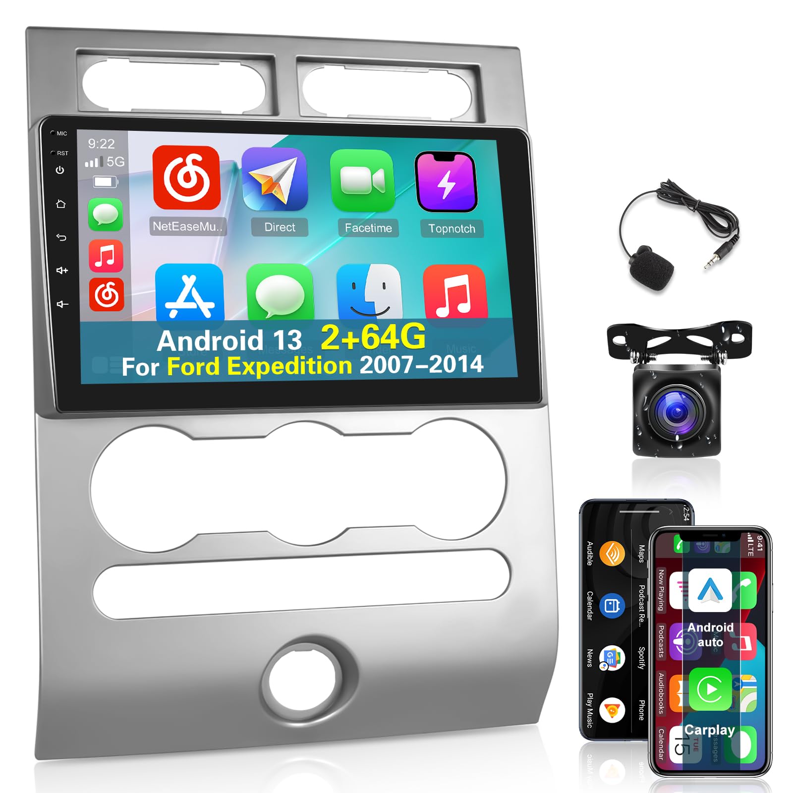 Amazon.com: [2+64G] Car Radio for Ford Expedition 2007-2014 with ...