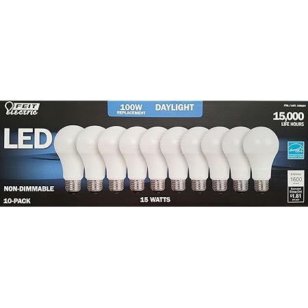 FEIT 100w LED Replacement Bulbs using 15W Daylight 5000K 1600 Lumens ...