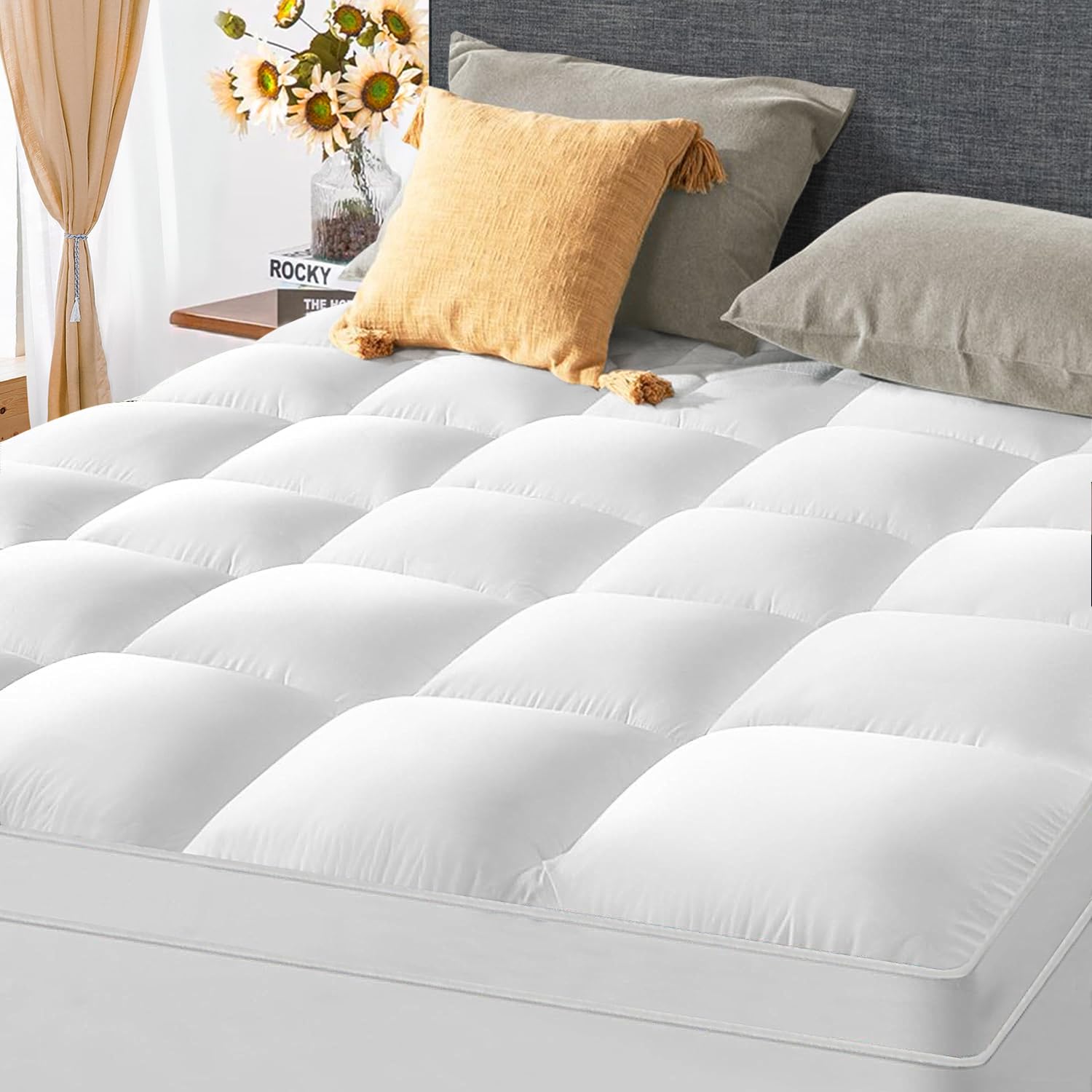 PATSBA Queen Size Mattress Topper,Soft Extra Thick Mattress Pad Cover ...
