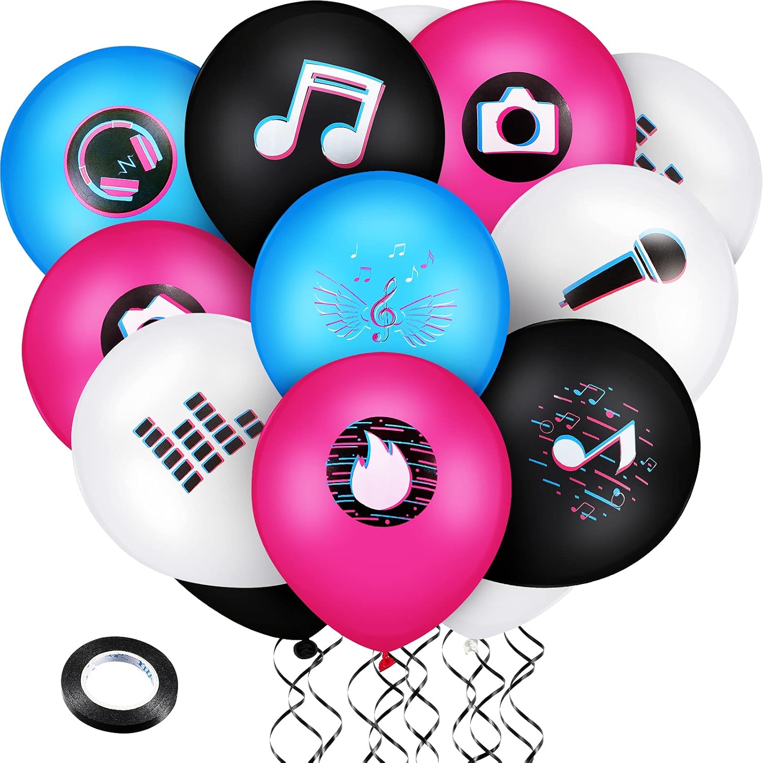 Amazon.com: 24 Pieces Music Note Balloons Music Themed Party Decoration ...