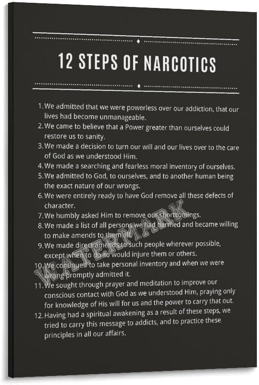 Amazon.com: The Twelve (12) Steps of Narcotics Anonymous (N.A.) Poster Drug Rehab Recovery ...