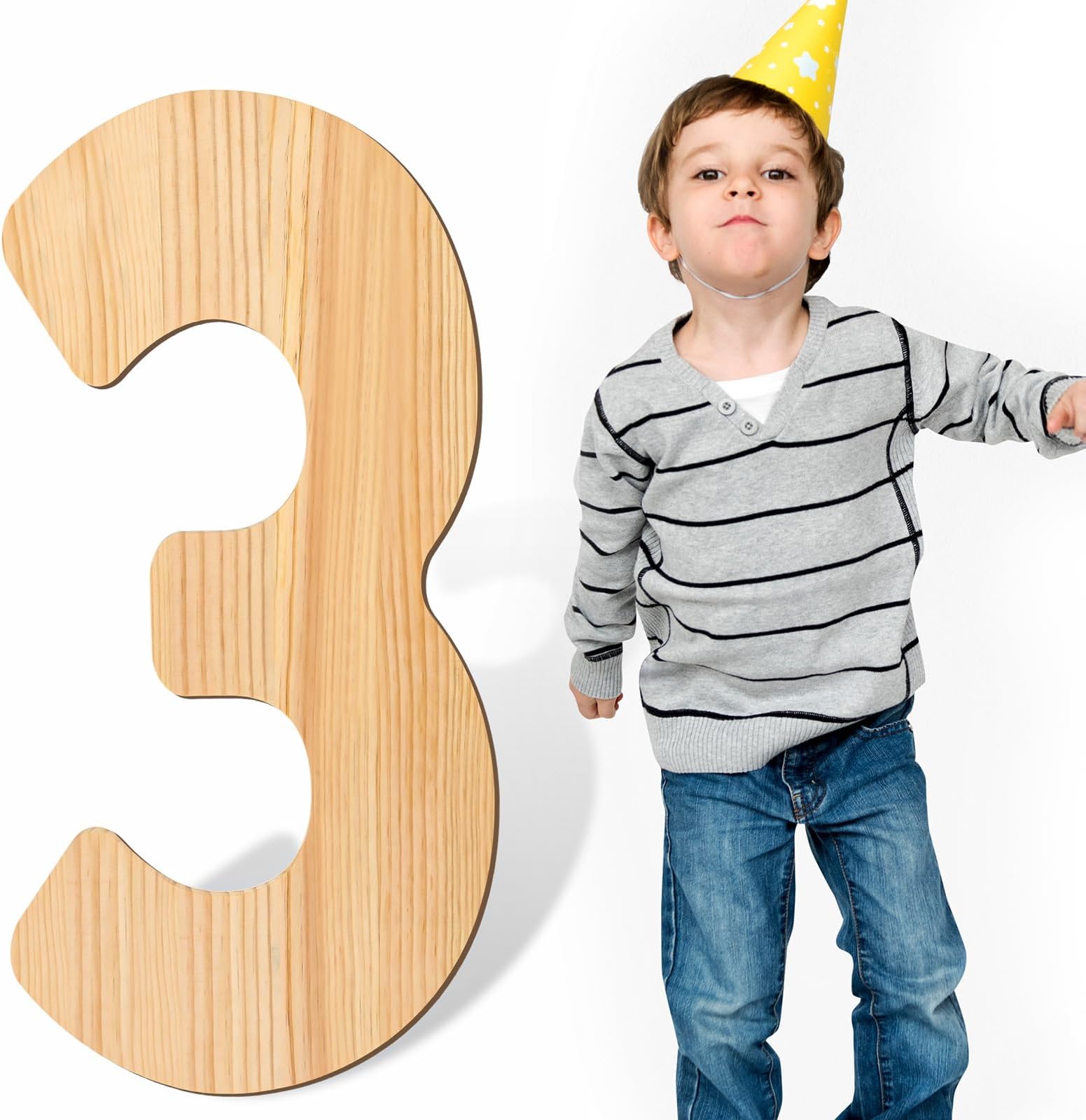 Amazon.com: Burbell 24" Tall x 0.4" Thick Wooden Numbers 1 2 3 Shapes ...