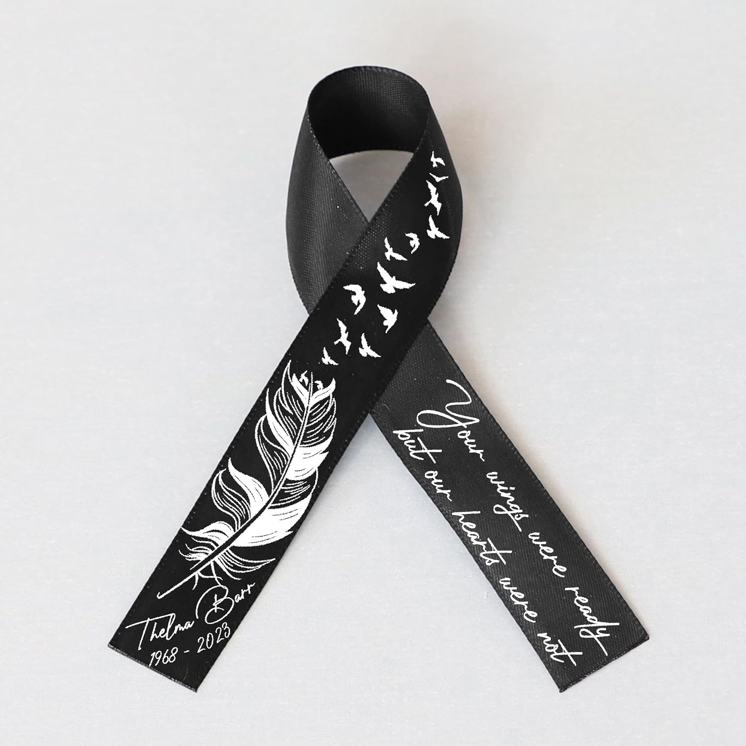 Amazon.com: 10pcs Personalized Memorial Ribbons, Custom Memorial Ribbon ...