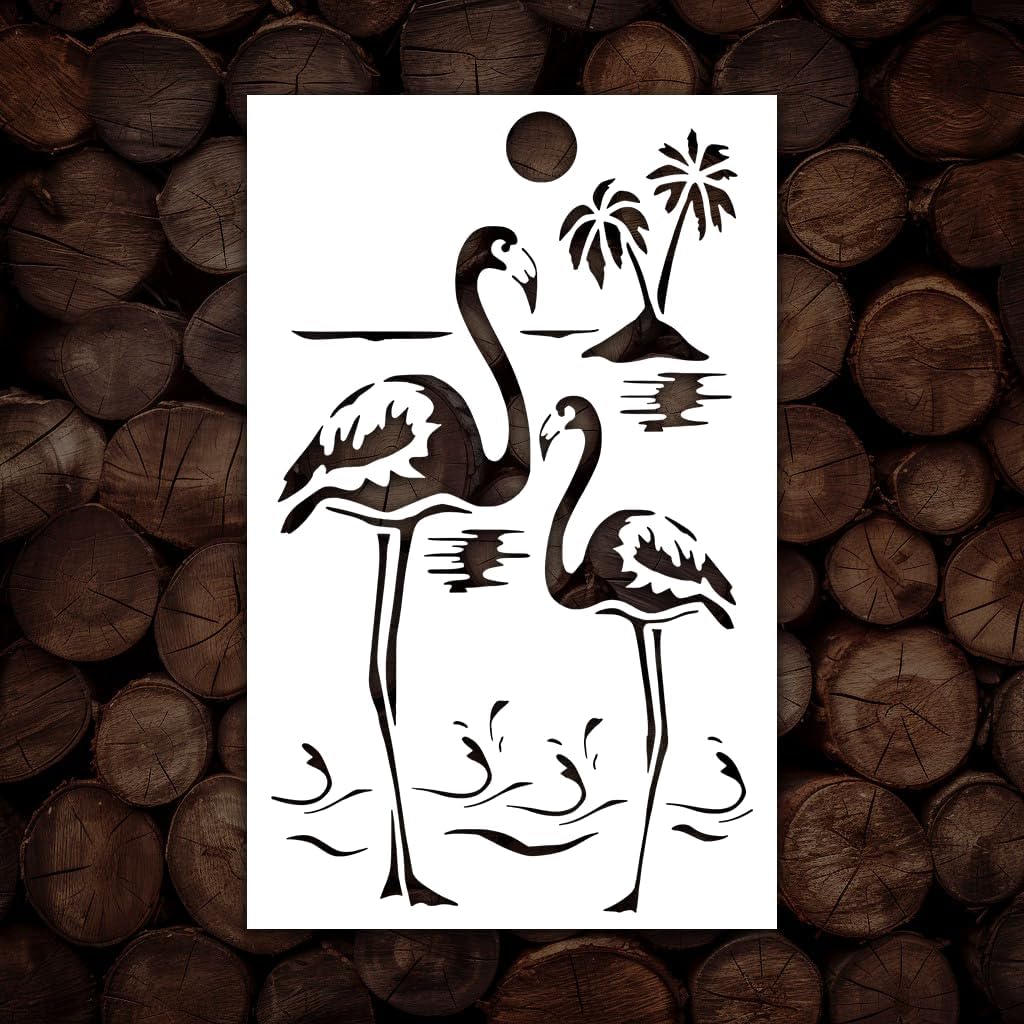 Amazon.com: Flamingo Stencil,Flamingo Pattern Stencil and Bird Stencils Template - 8.5x11 inch ...