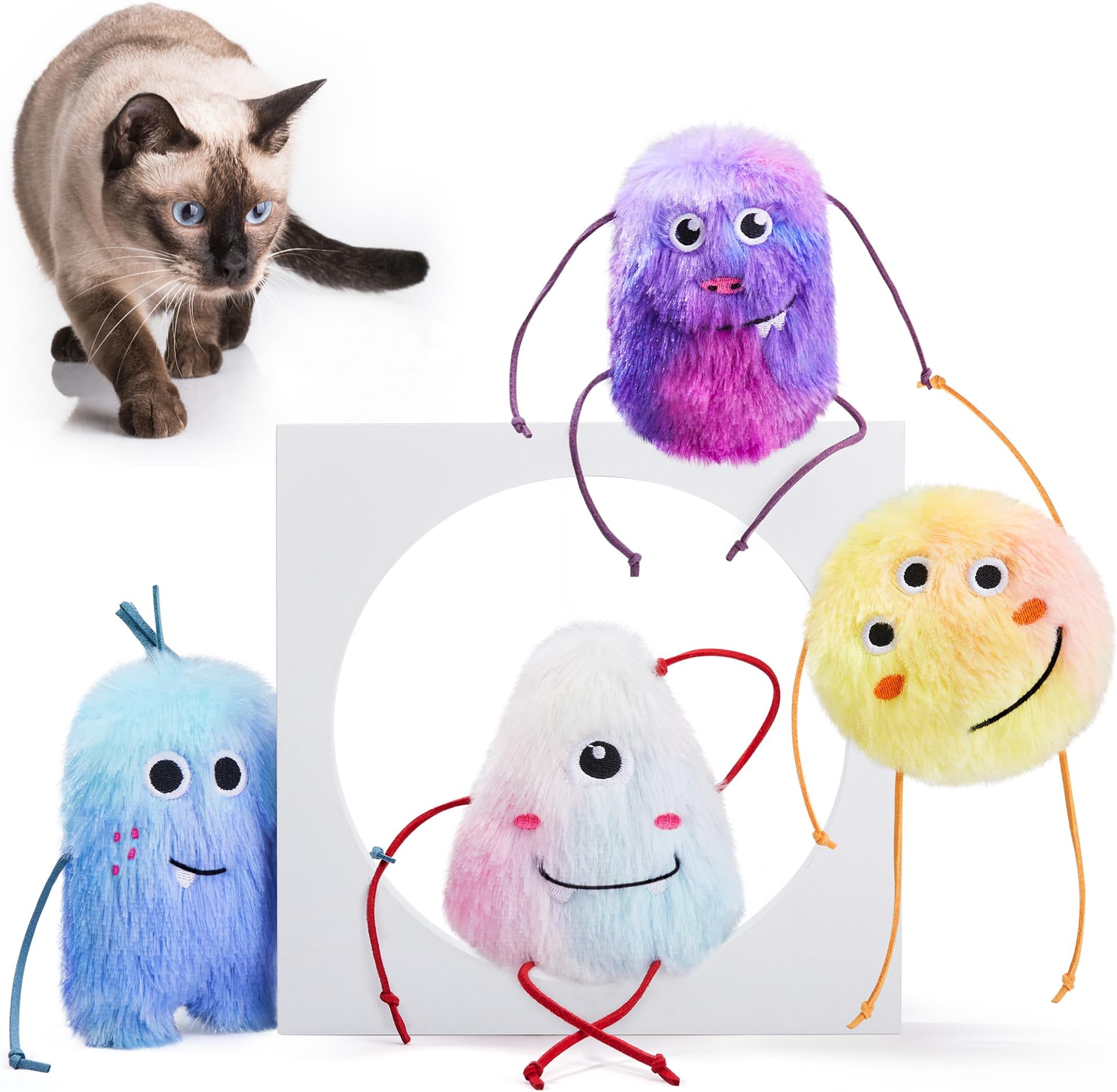 Amazon.com : Here Kitty Kitty 12 Inch Rainbow Cat Kicker Toys Plush ...