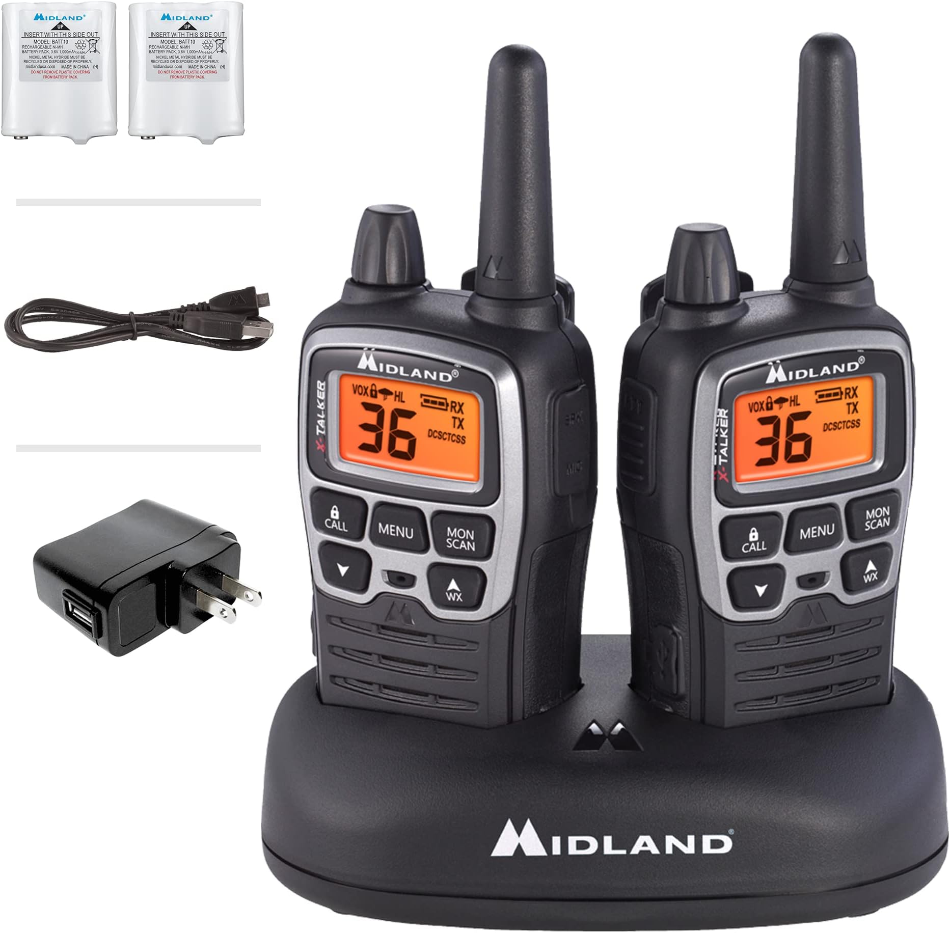 Amazon.com: Midland – Handheld GMRS 50 Channel Two-Way Radio - Long ...