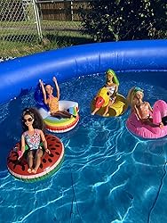 Amazon.com: Pool Floaties for Girl Dolls, Fun Swimming Pool Party Ring ...