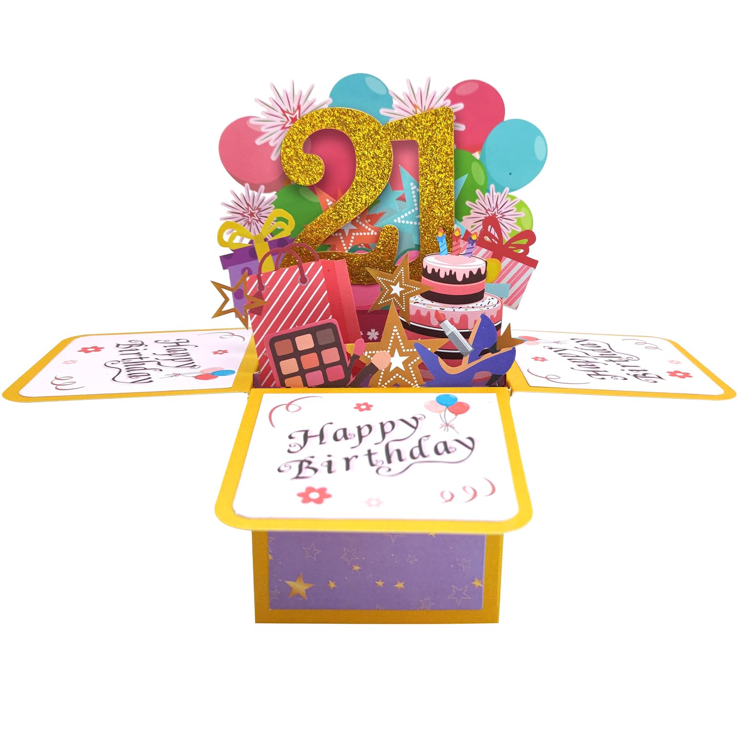 Snapklik.com : 21st Birthday Pop-Up Card - Delightful Birthday Greeting ...