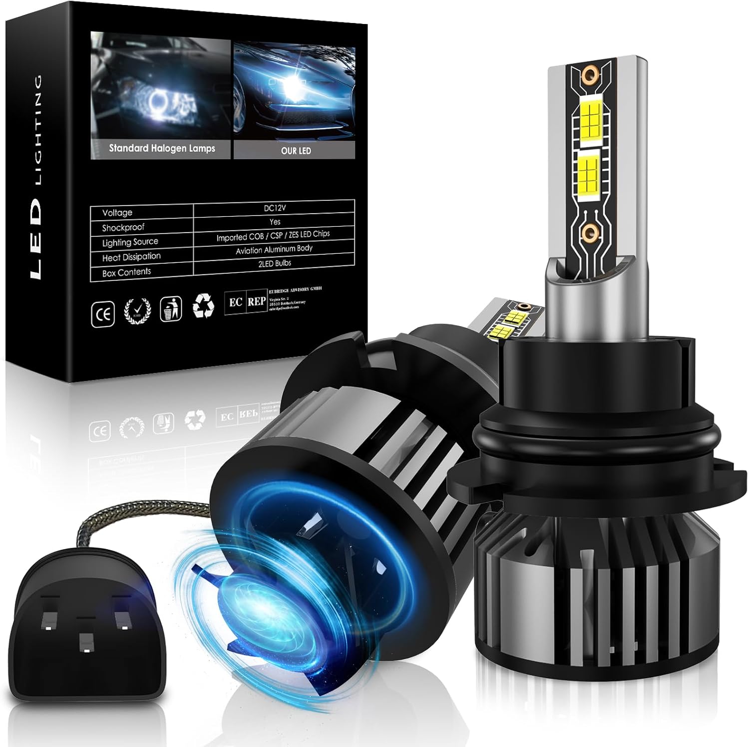 Amazon.fr : JOSHF Ampoule HB1/9004 Led Lampes de Phares Voiture Avec ...