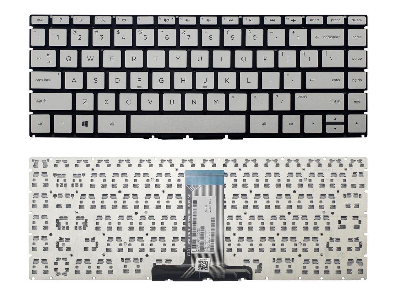 New US Silver English Laptop Keyboard (Without Frame) Replacement for ...